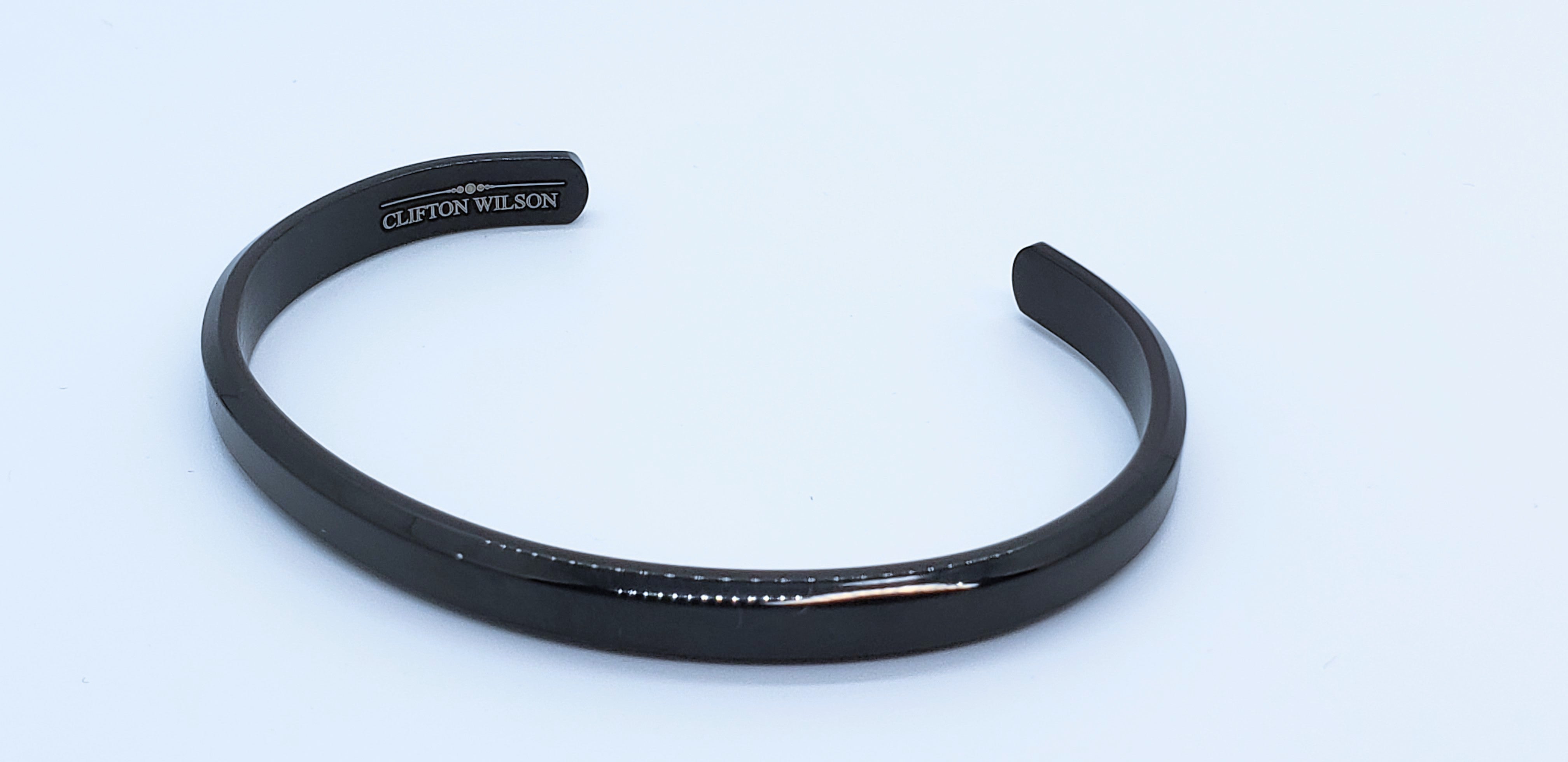 Black Stainless Steel Bangle – Clifton Wilson